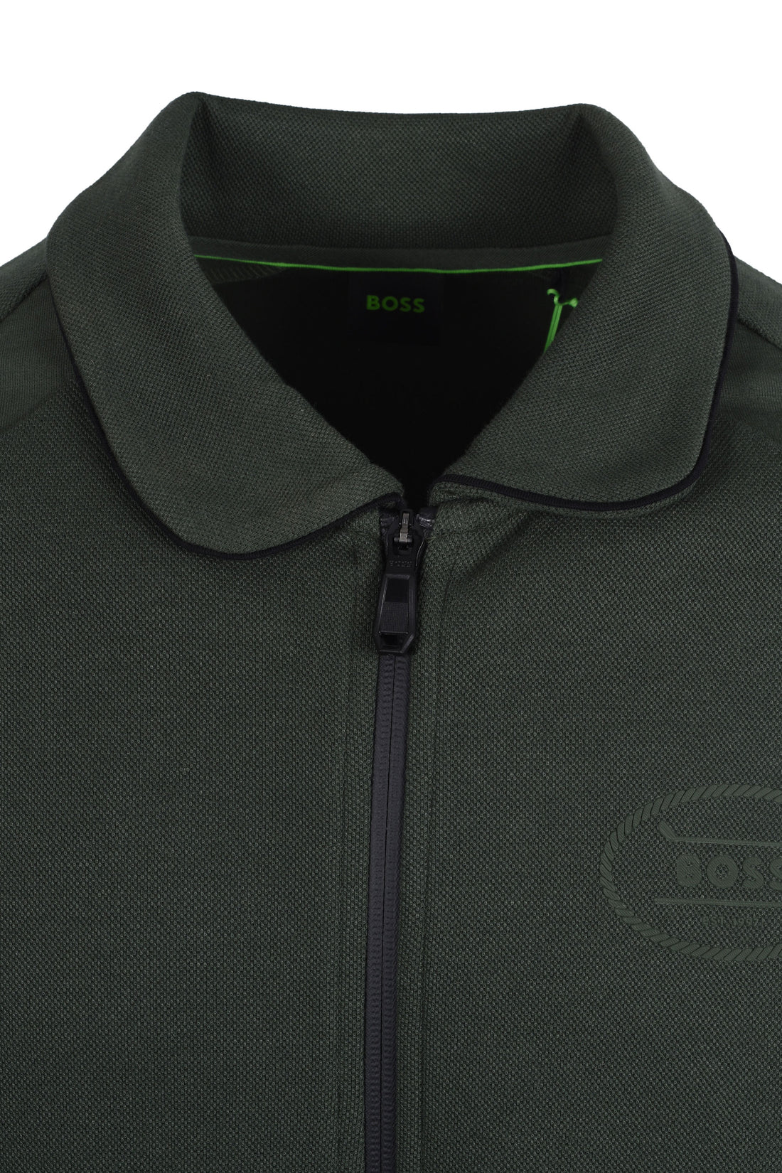 Boss Green Seth Heritage Full Zip Knitwear Open Green – Michael Stewart