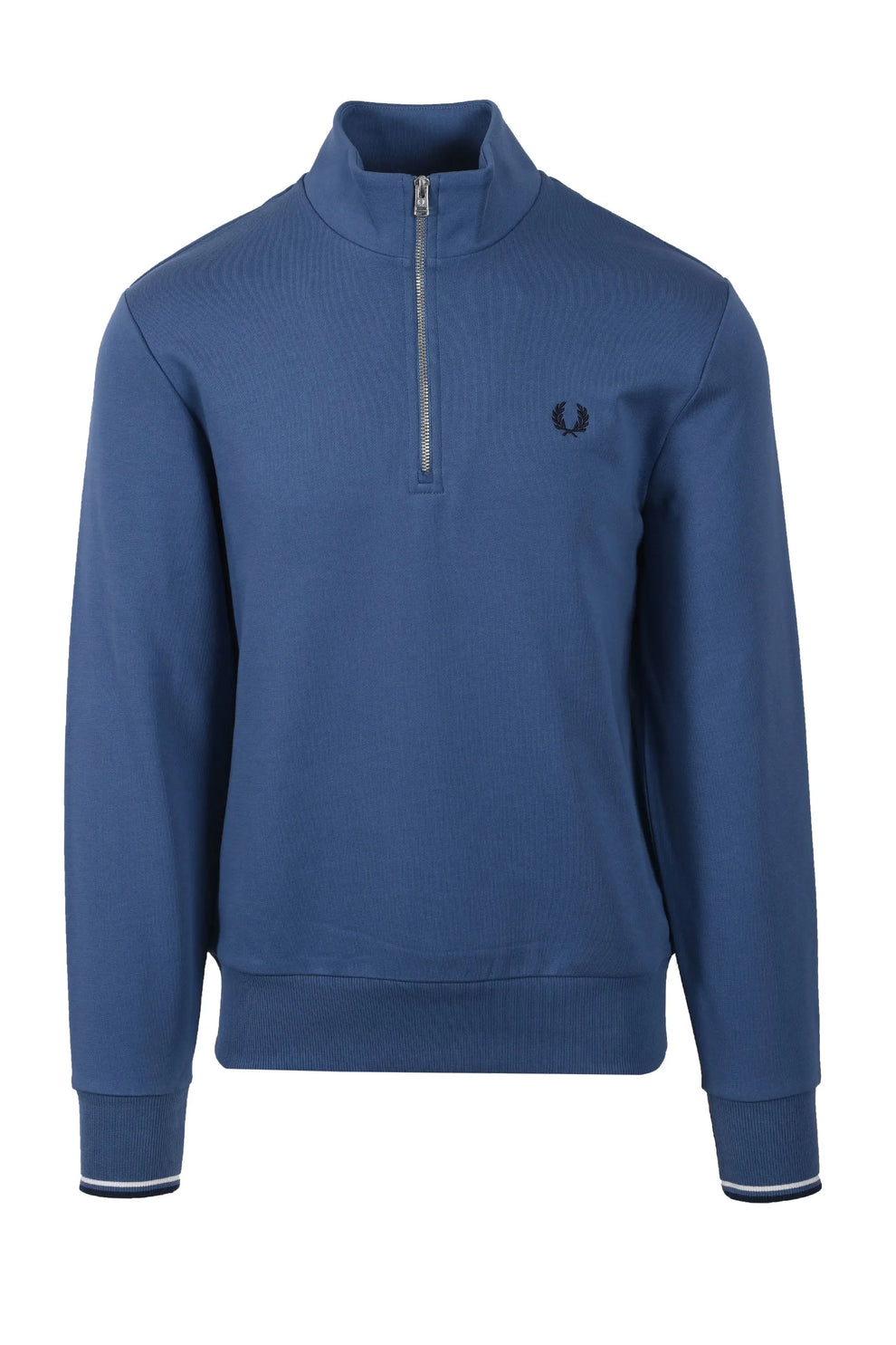 FRED PERRY HALF ZIP SWEATSHIRT ACE BLUE/WHITE/TENNIS BLUE – Michael Stewart