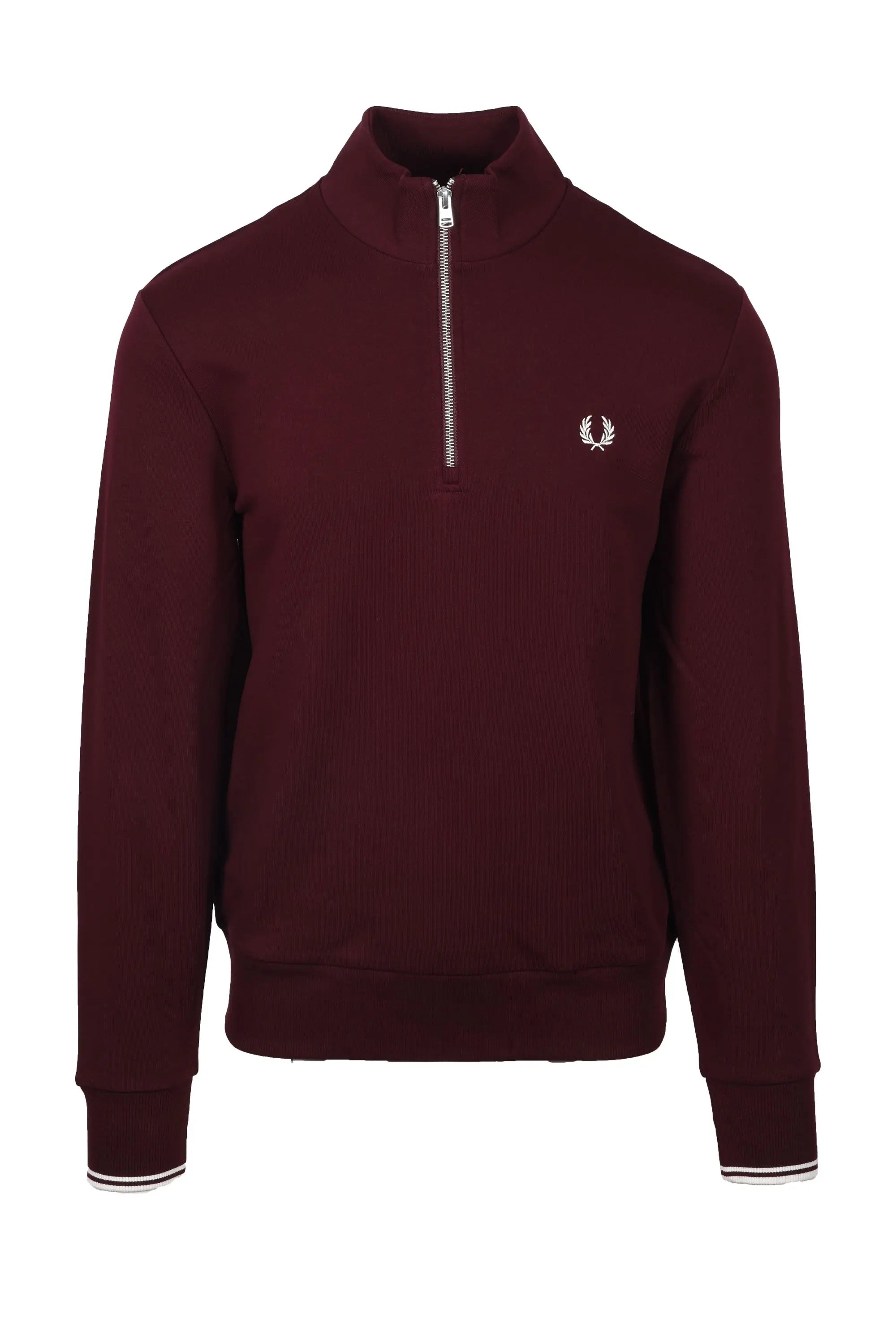 FRED PERRY HALF ZIP SWEATSHIRT OXBLOOD/ECRU – Michael Stewart