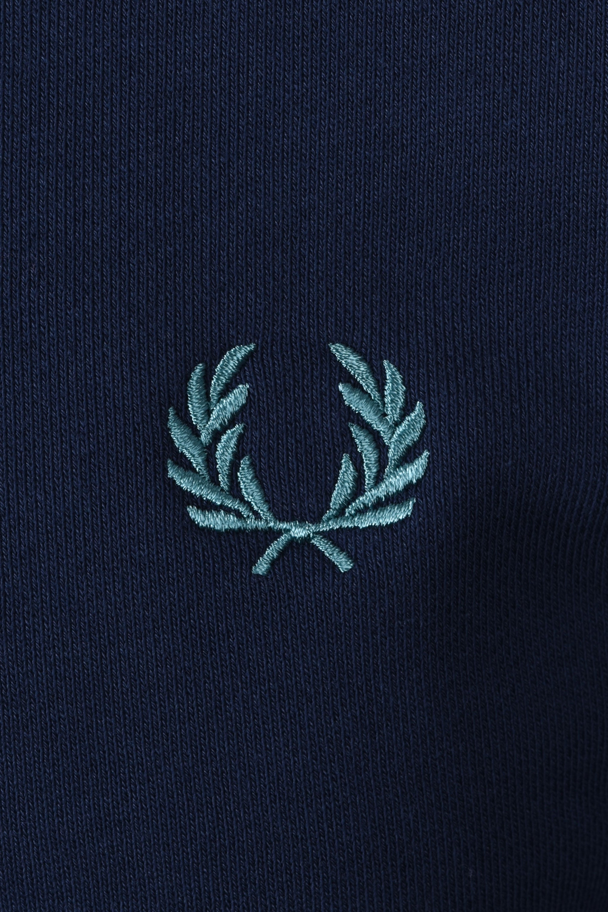 FRED PERRY HALF ZIP SWEATSHIRT TENNIS BLUE/SNOW WHITE/DEEP MINT ...