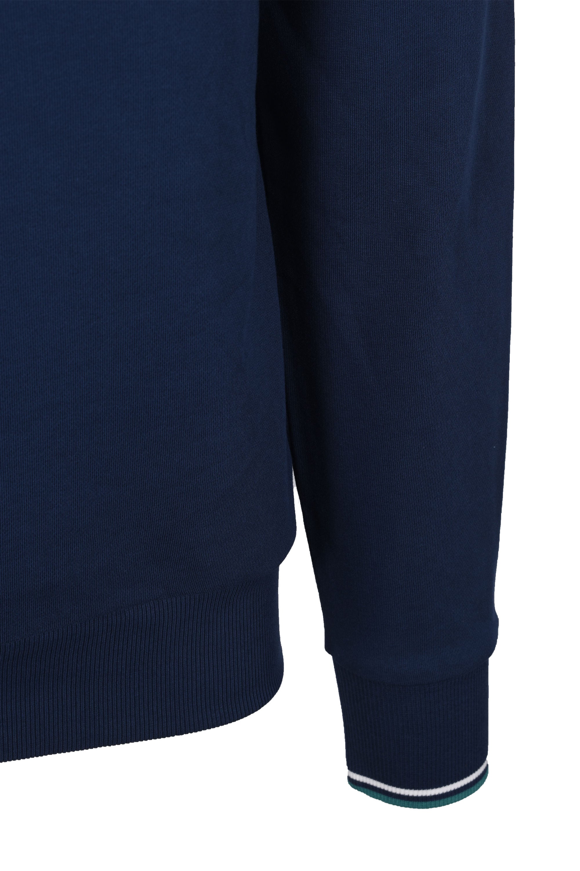 FRED PERRY HALF ZIP SWEATSHIRT TENNIS BLUE/SNOW WHITE/DEEP MINT ...