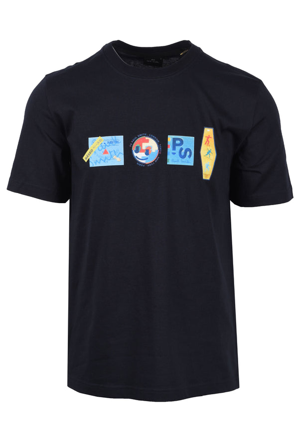 Paul Smith Reg Fit Stickers T-Shirt Navy – Michael Stewart