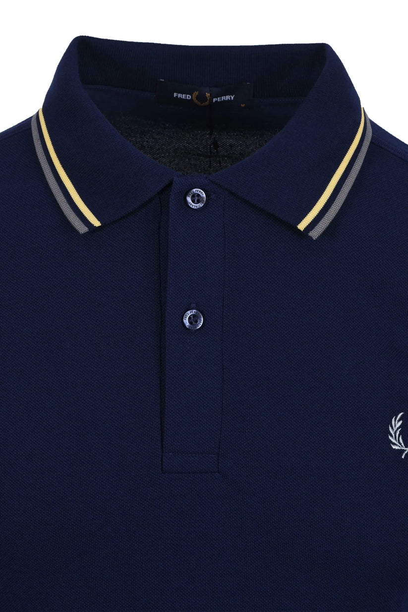 FRED PERRY TWIN TIPPED POLO FRENCH NAVY/GOLD/BLUE – Michael Stewart